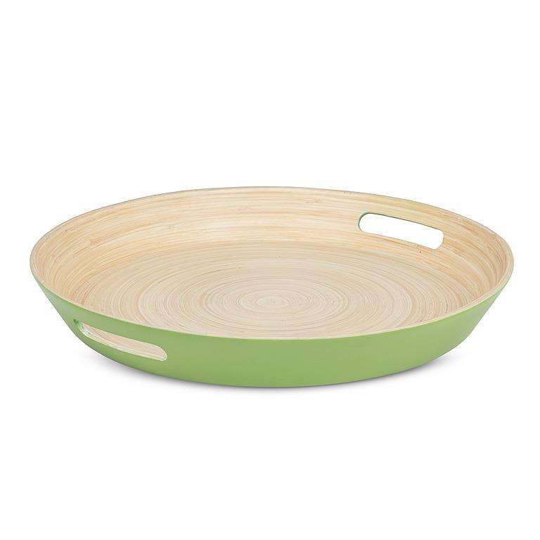 Large Bamboo Tray with Handles - Green – Something Beautiful Cafe and ...