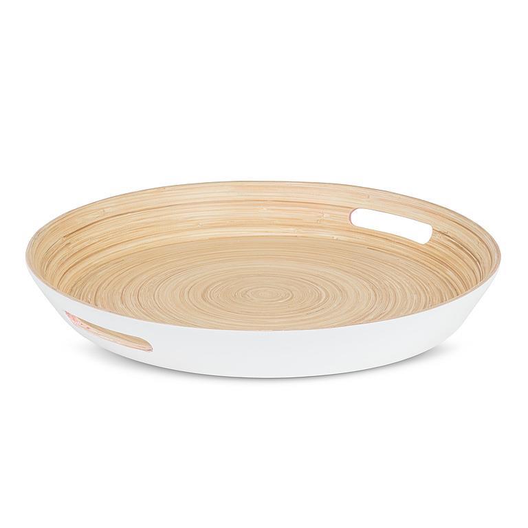 Large Bamboo Tray with Handles - White – Something Beautiful Cafe and ...