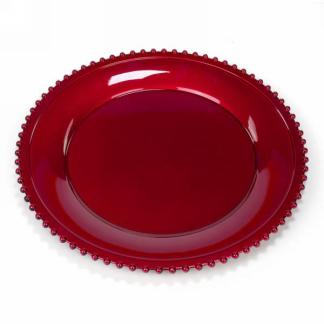 Red Charger Plate with Beaded Edge – Something Beautiful Cafe and Gift Shop